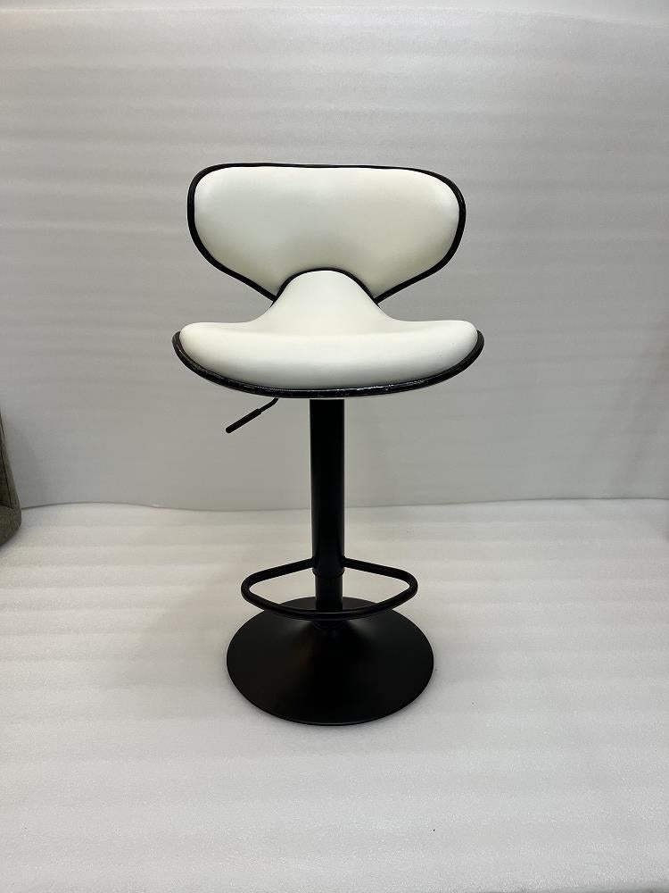 Rounded White Leather Bar Stool 2 SET – The Decor Guys Rounded White Leather Bar Stool 2 SET – The Decor Guys