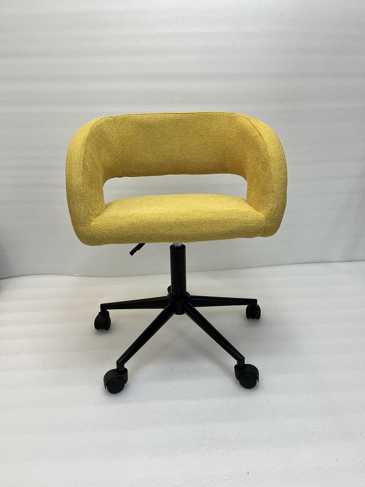 Yellow Vanity Chair With Metal Frame #1144 – The Decor Guys